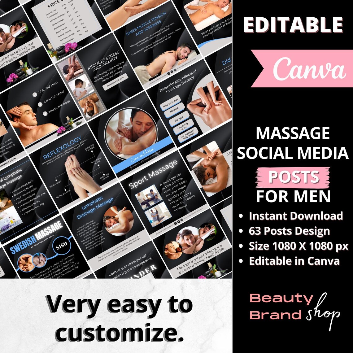 Men's Massage Social Media Posts, Massage Therapist Instagram Posts ...