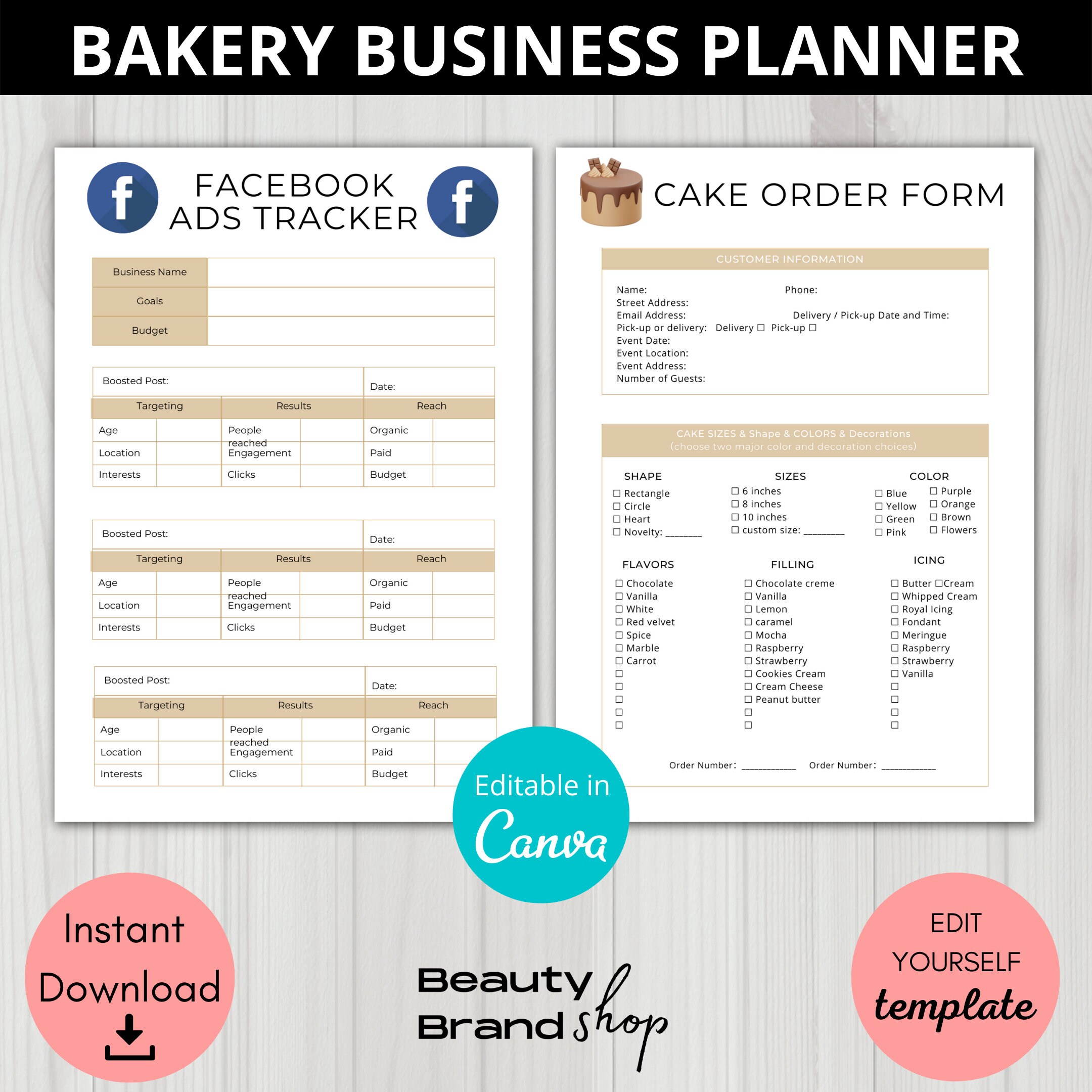 Bakery Business Planner Bakery Journal Bakery Content - Etsy