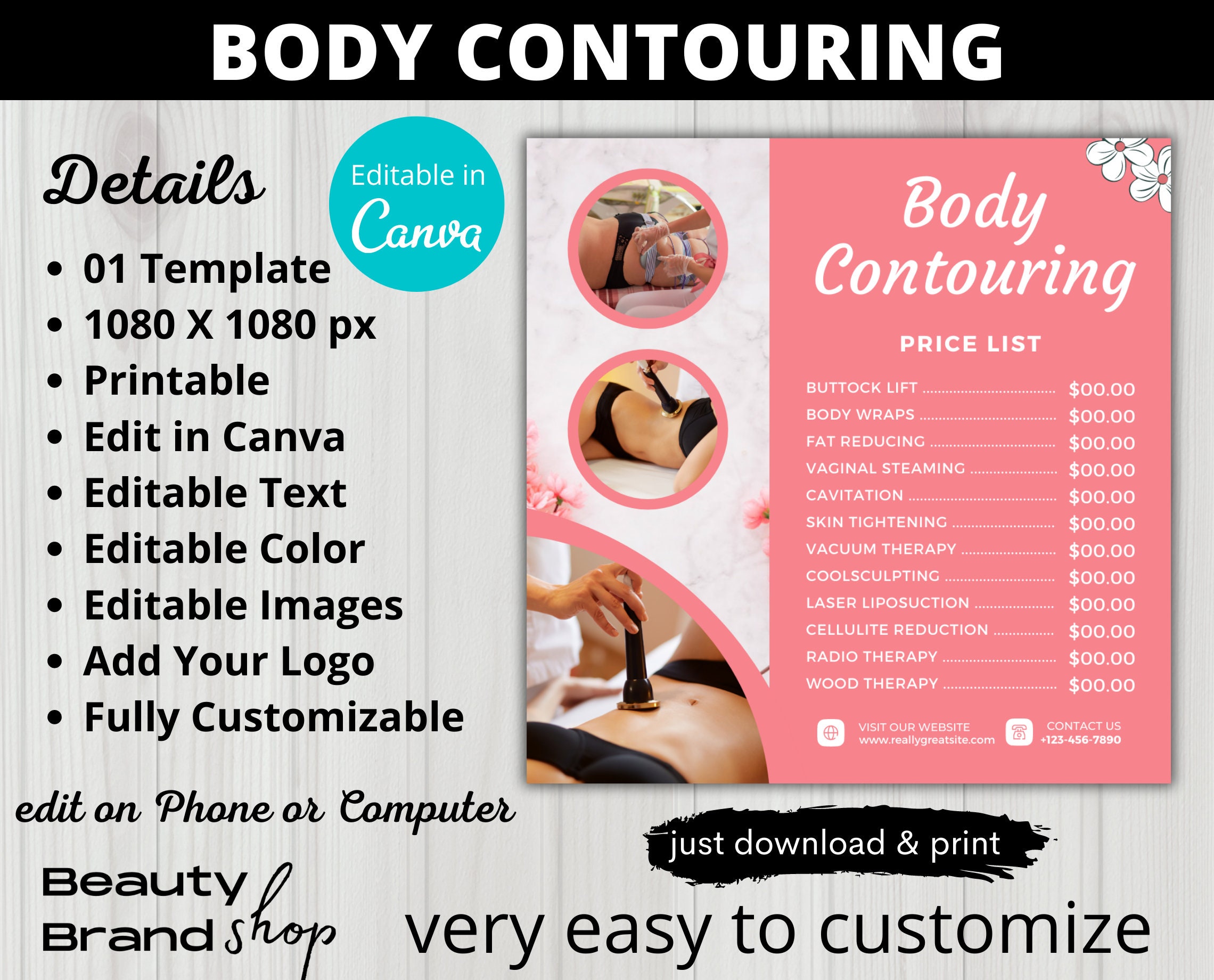Body Contouring Pricelist Body Sculpting Facial Skin - Etsy
