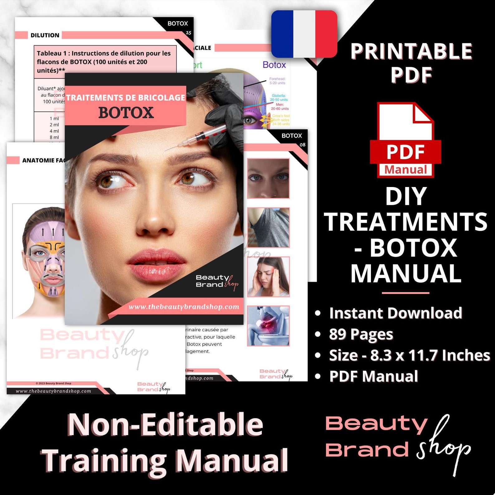 French DIY Treatment Botox Manual, Cosmetic Aesthetics Training ...