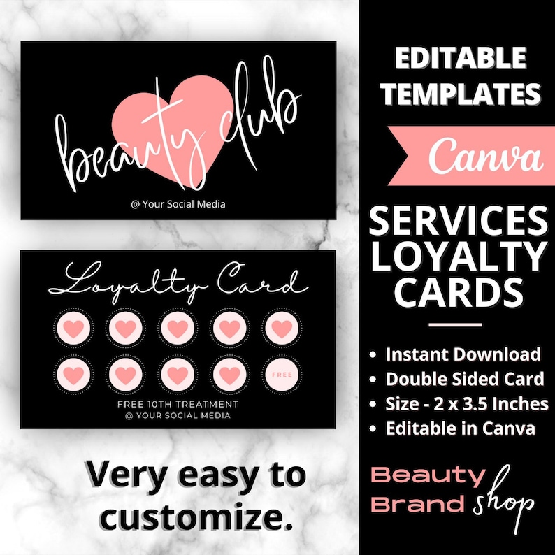 Editable Loyalty Cards, Loyalty Card, Loyalty Cards, Diy Loyalty Cards ...