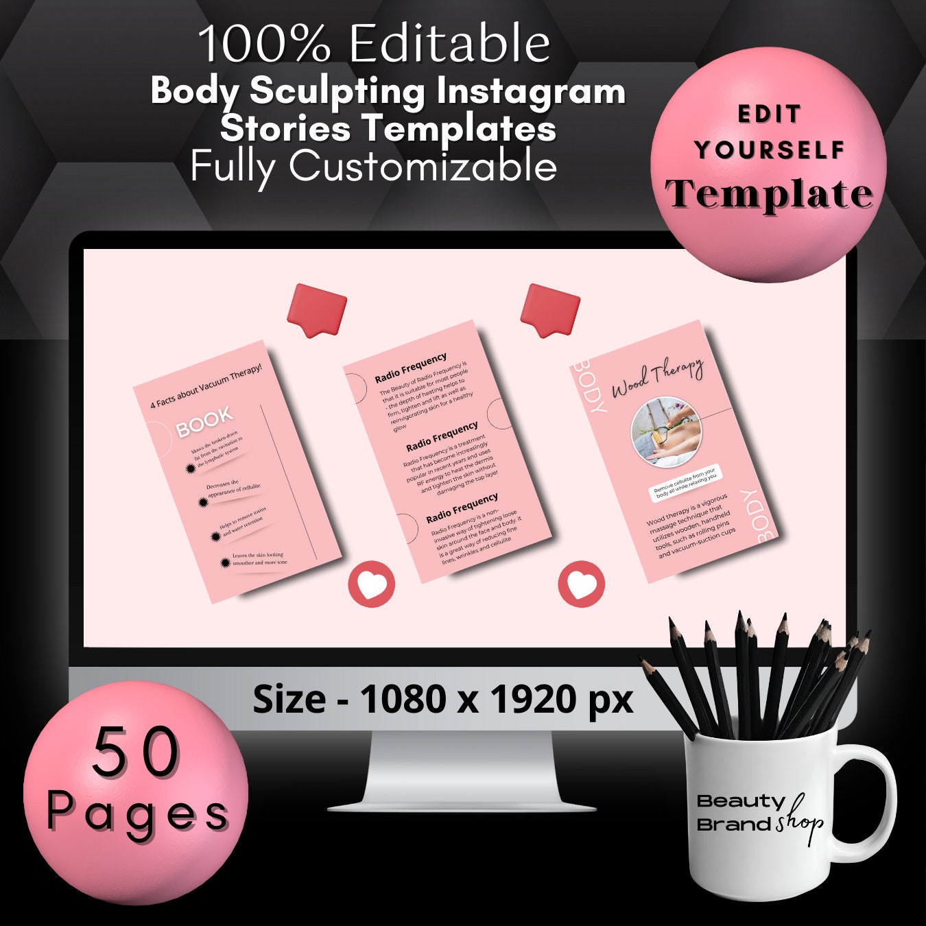 Body Sculpting Instagram Story, Body Contouring Templates, Body ...