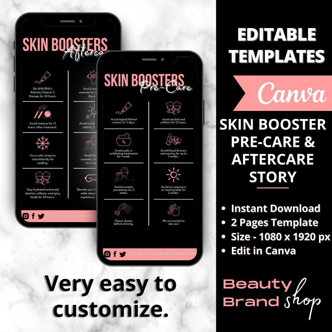 Skin Boosters Precare and Aftercare Story, Skin Planing Care Story ...