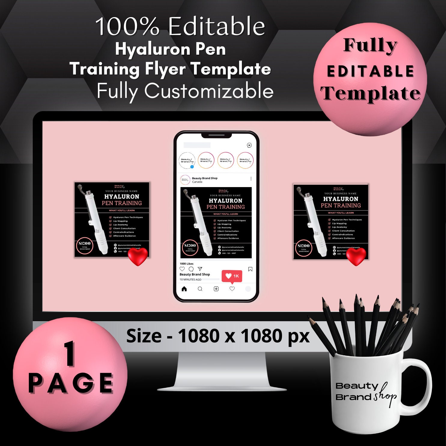 Hyaluron Pen Flyer, DIY Flyer Template Design, Hyaluron Pen Training ...