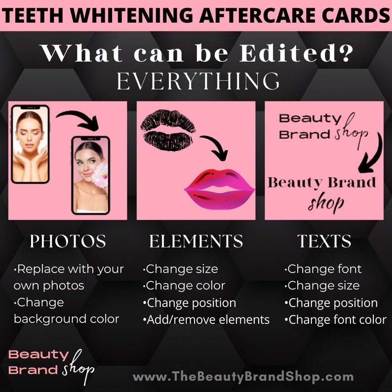 Editable Teeth Whitening Post Care Template, Printable Teeth Whitening ...