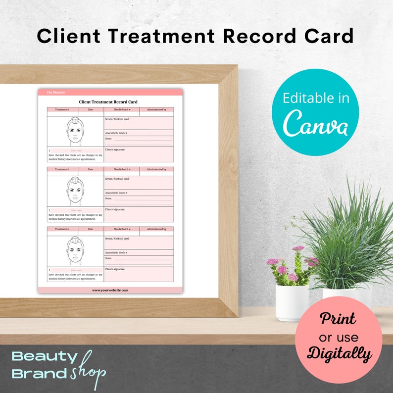 Client Record Form Editable Fat Dissolve Forms Client - Etsy