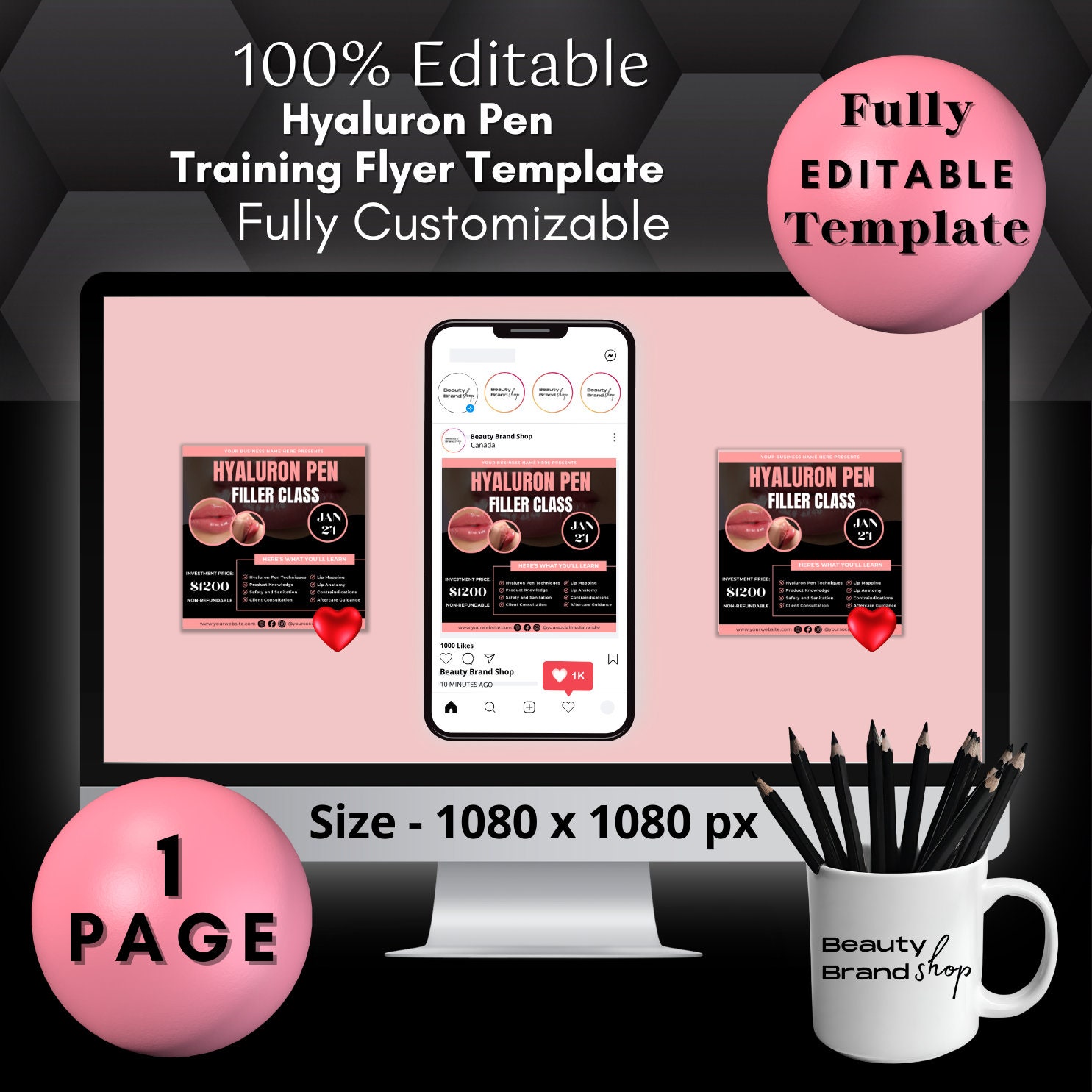 Hyaluron Pen Flyer, DIY Flyer Template Design, Hyaluron Pen Training ...