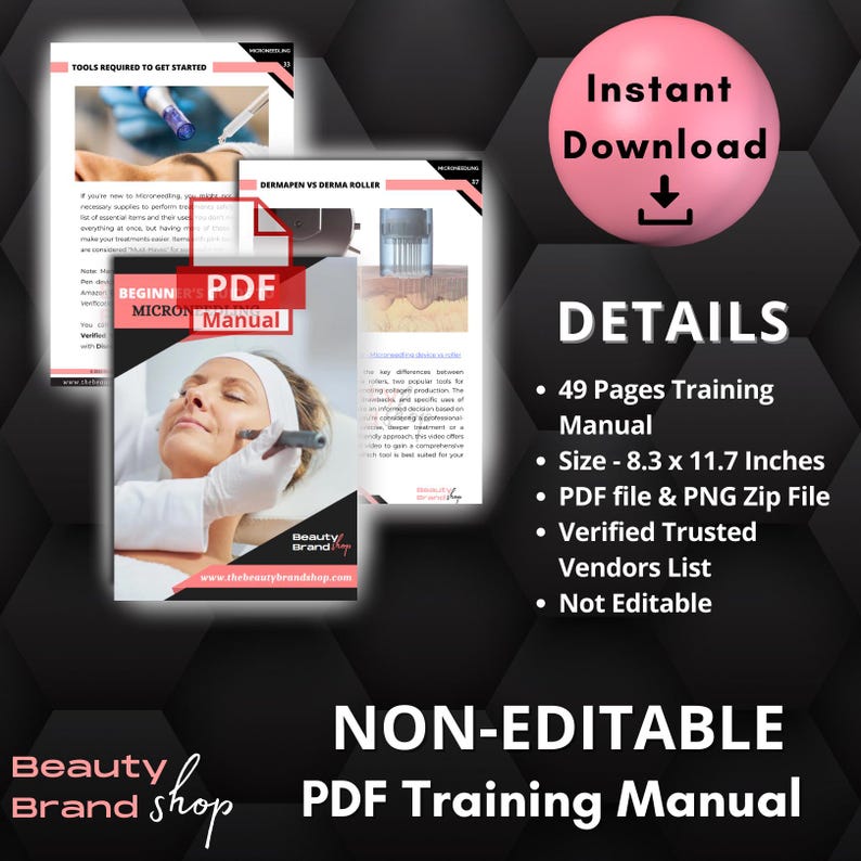 Beginner's Guide to Microneedling Manual, Microneedling PDF Printable ...