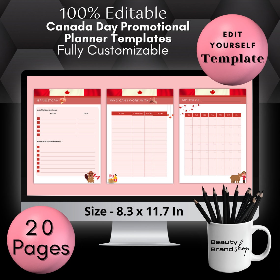 Canada Day Holiday Promotional Planner, Canada Day Content Planner ...