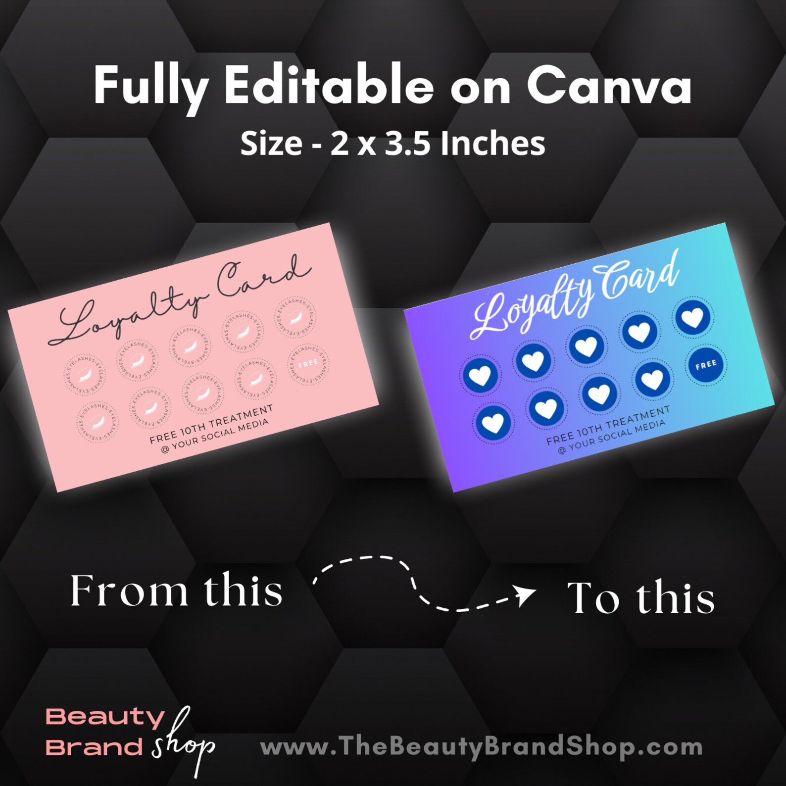 Lash Loyalty Card, Editable Loyalty Cards, Eyelashes Loyalty Card ...