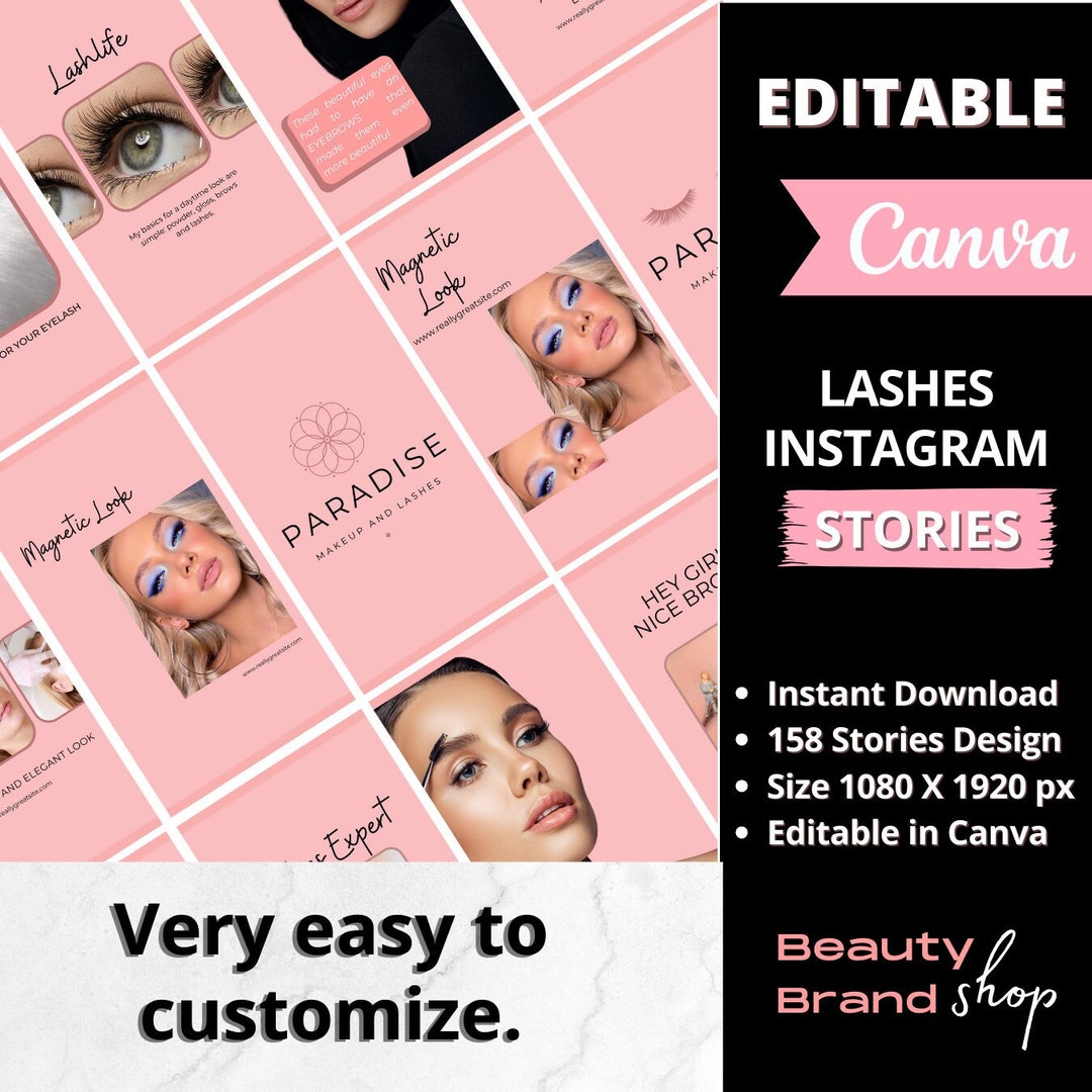 Lashes Social Media Story Templates, Lash Instagram Stories, Brow ...