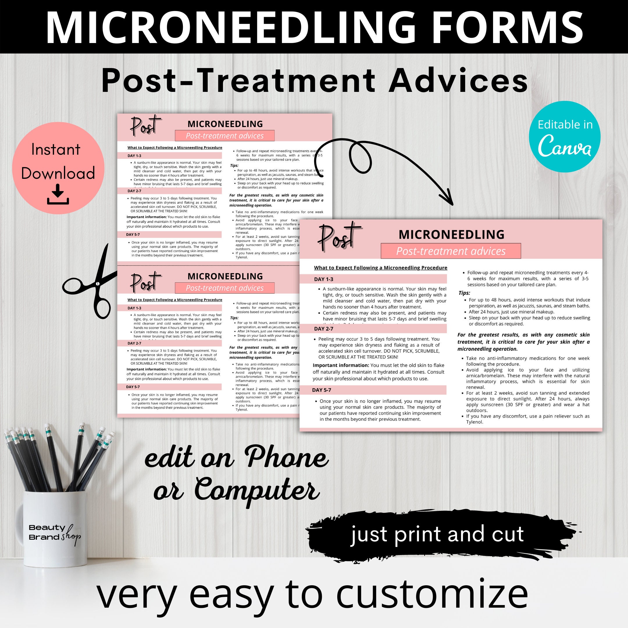 Editable Microneedling Consent Forms, Micro Needling Form Template ...