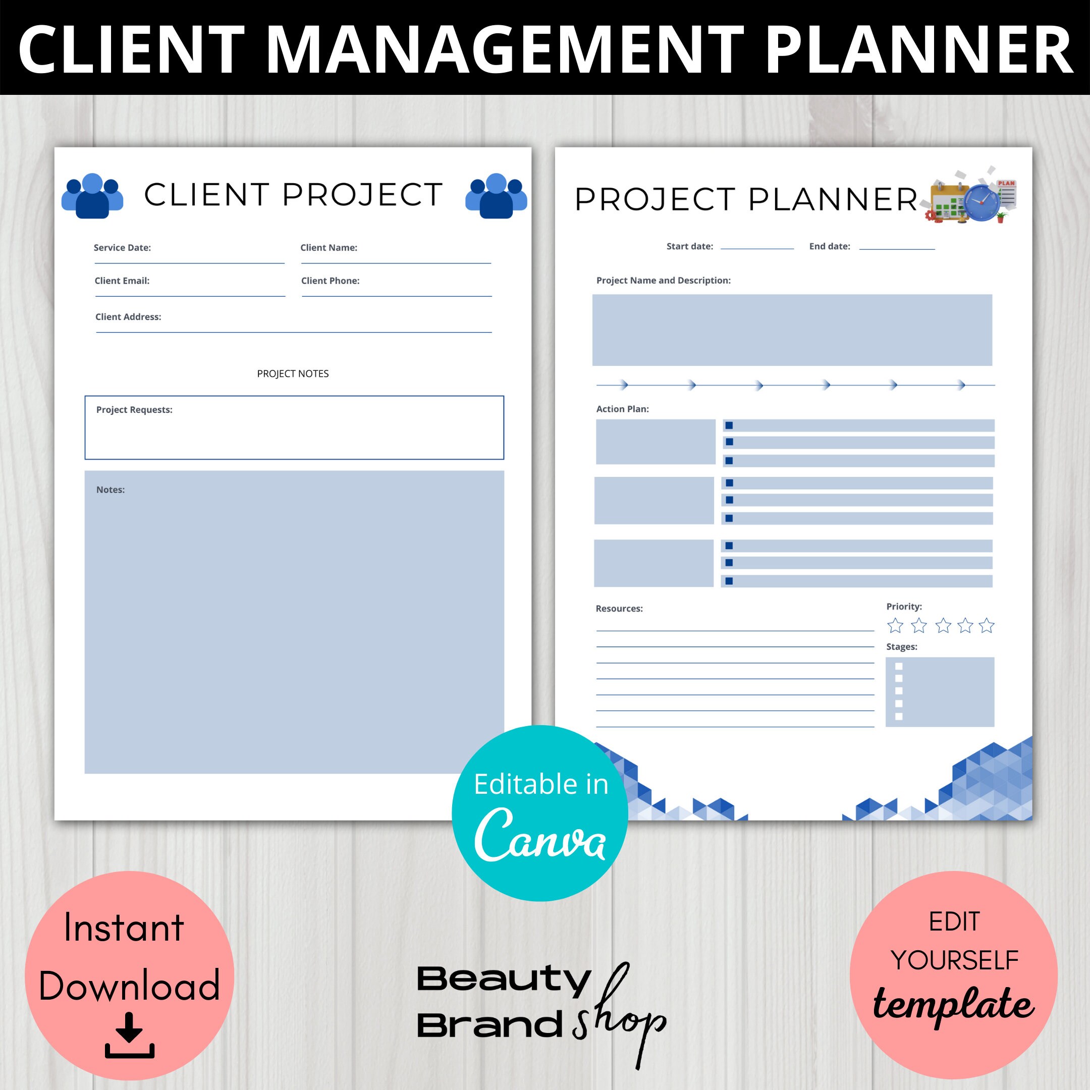 Client Management Planner, Client Management Content Planner, Client ...