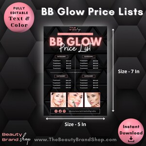 BB Glow Price Lists, BB Glow Pricing Guide Sheet, Small Business Price ...