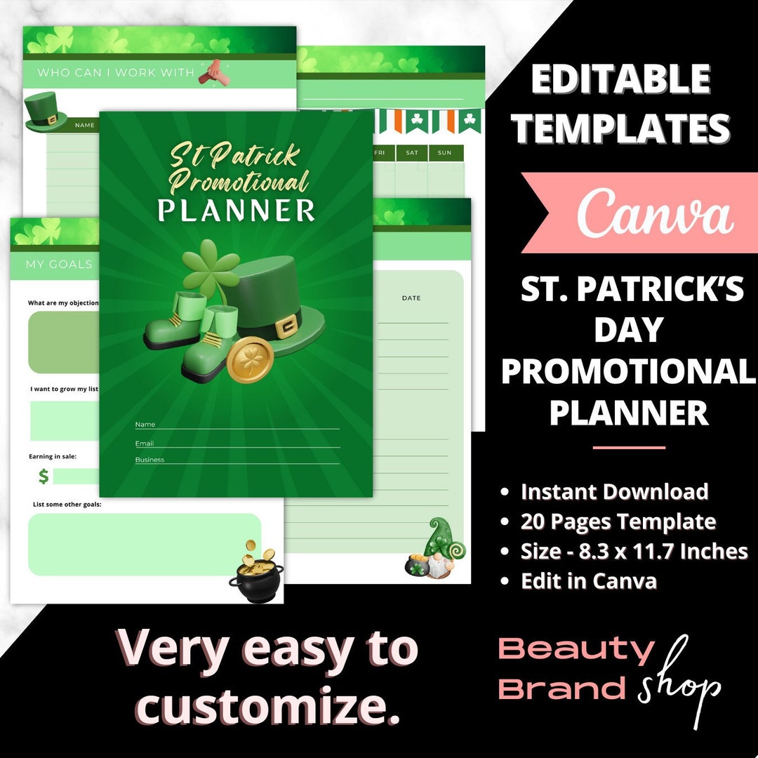 St Patrick Holiday Promotional Planner, St Patrick Content Planner ...