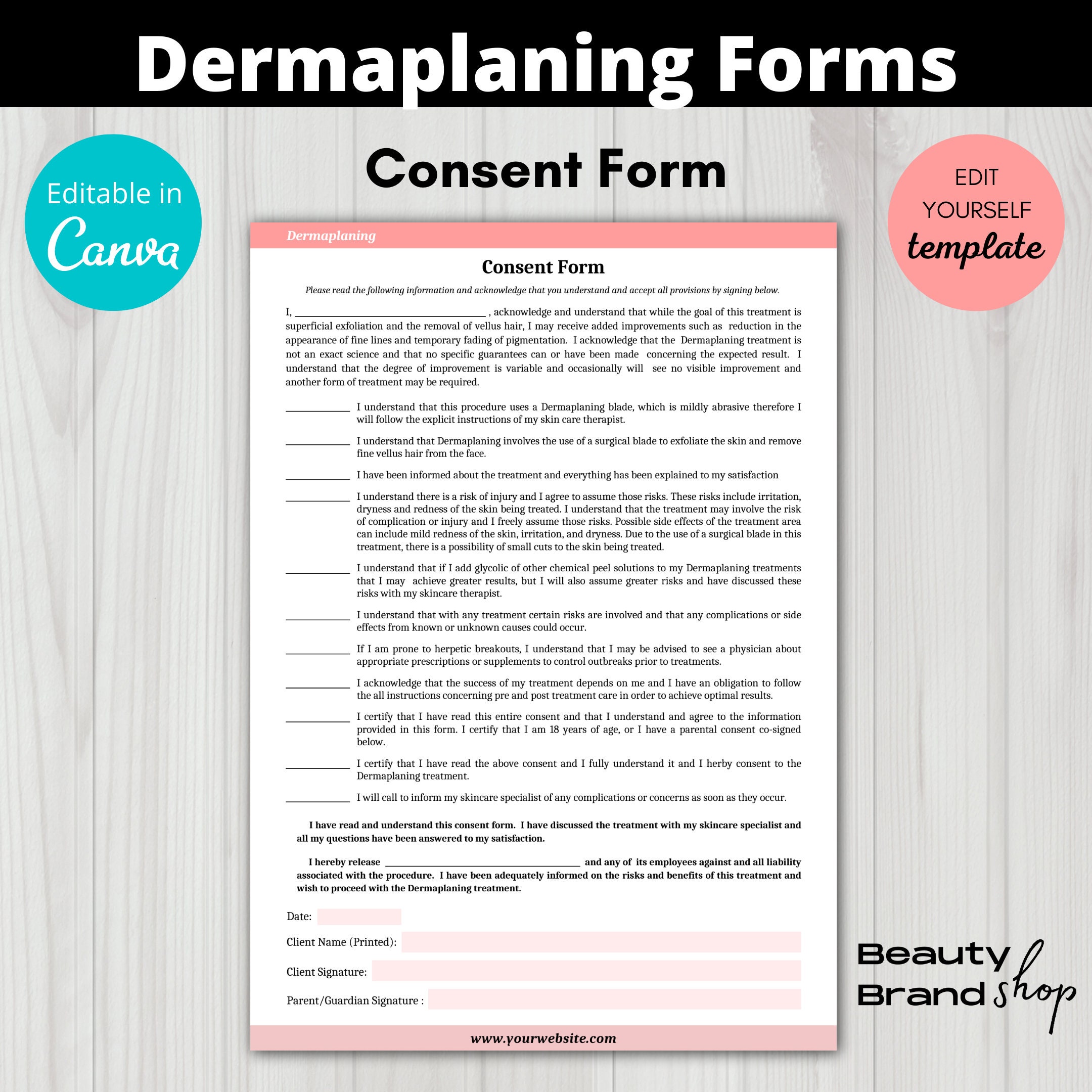 Editable Dermaplaning Consent Forms Dermaplane Intake Form - Etsy Hong Kong