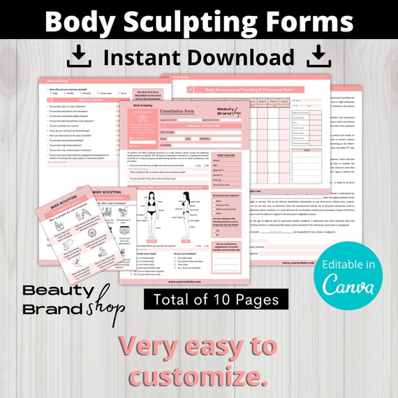 Body Sculpting Forms Editable Body Contouring Consent Form - Etsy Canada