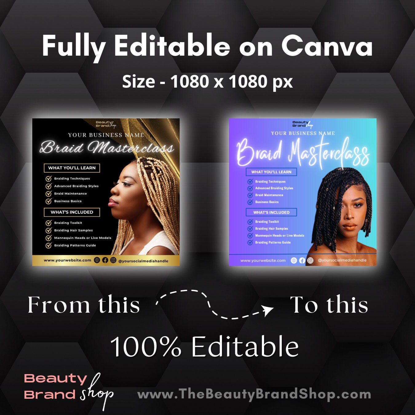 Braiding Course Flyer, DIY Flyer Template Design, Braid Training Flyer ...