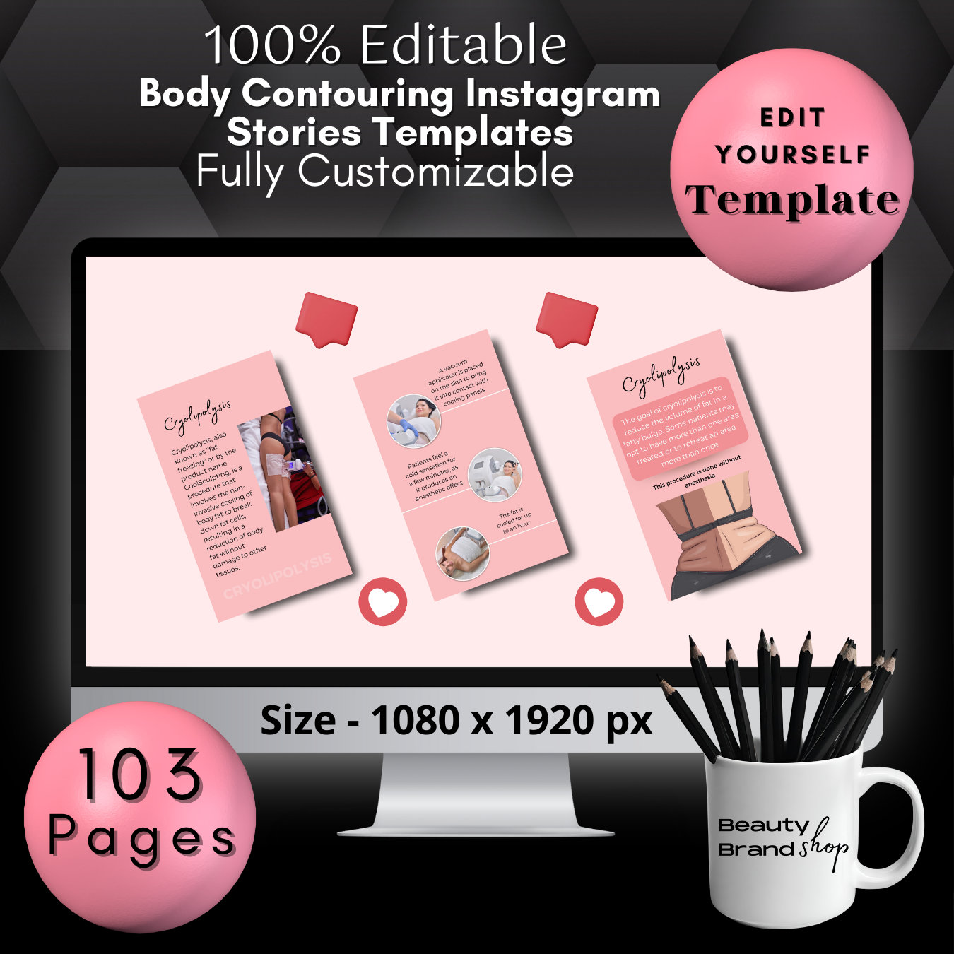 Body Contouring Instagram Story Templates, Body Sculpting Instagram ...