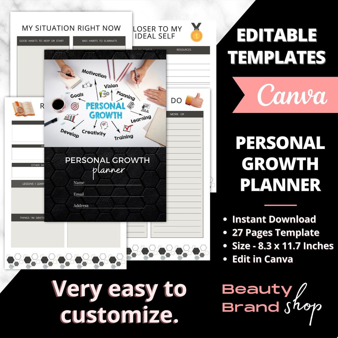 Personal Growth Planner, Personal Growth Journal, Life Goal Planner ...