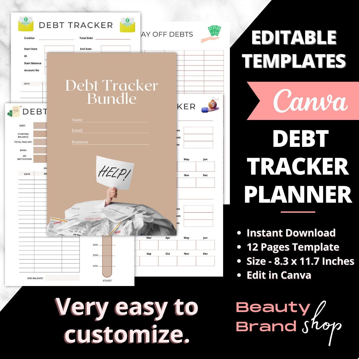 Debt Tracker Planner, Debt Content Planner, Debt Planner, Debt Trackers ...