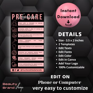 Vajacial Aftercare Template, Editable Intimate Facial Care Guide ...