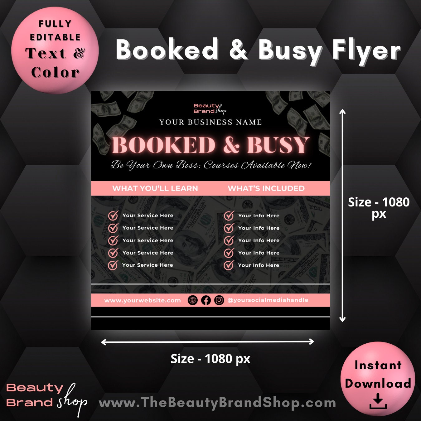 Booked & Busy Flyer, All Booked up Flyer, Premade Business Flyers ...
