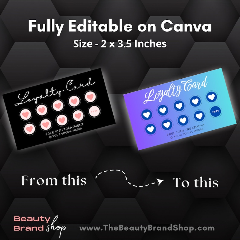 Editable Loyalty Cards, Loyalty Card, Loyalty Cards, Diy Loyalty Cards ...