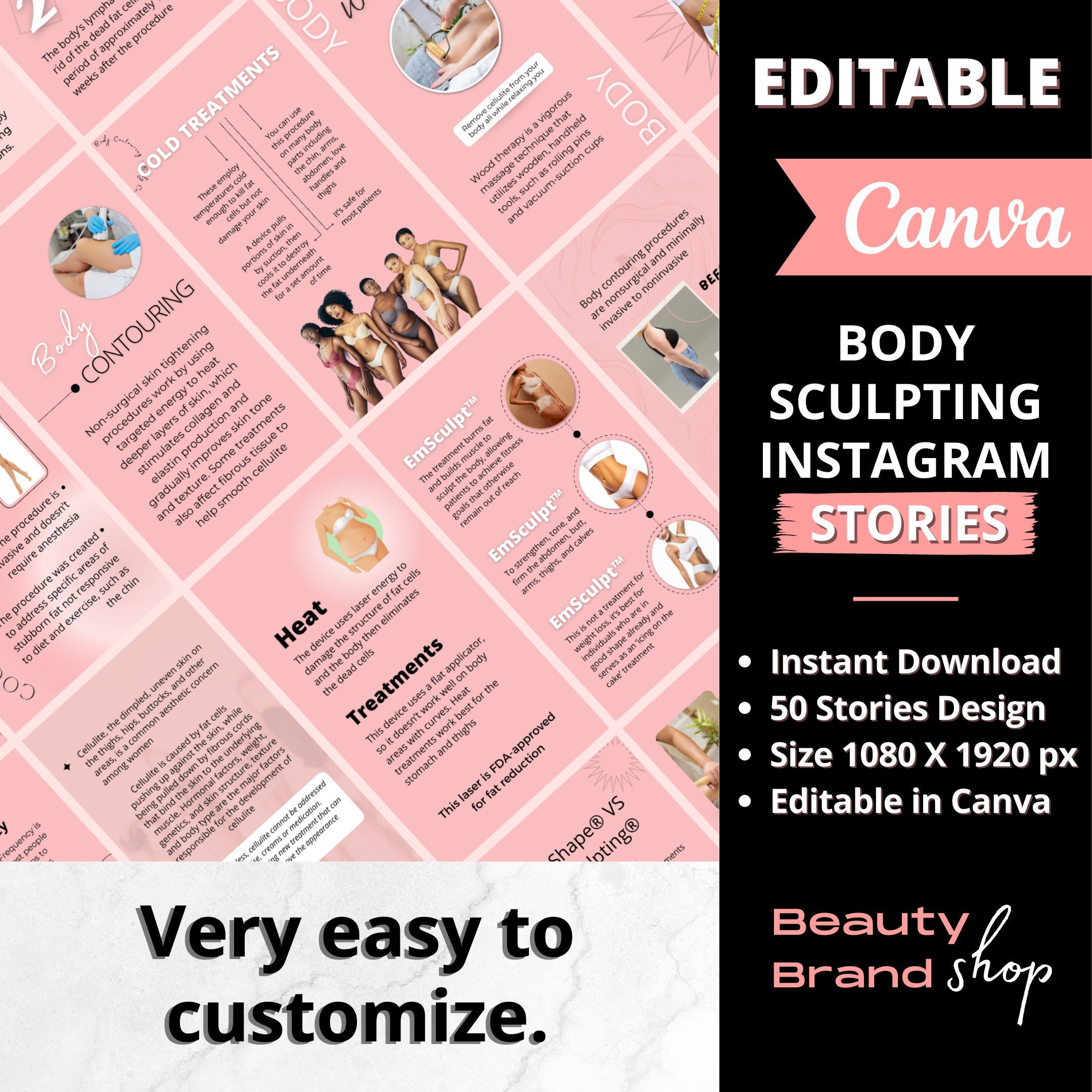 Body Sculpting Instagram Story Body Contouring Templates - Etsy