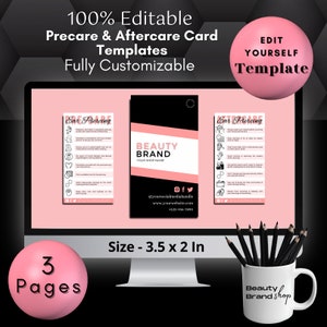 Ear Piercing Aftercare Template, Editable Piercing Guide Card, Piercing ...