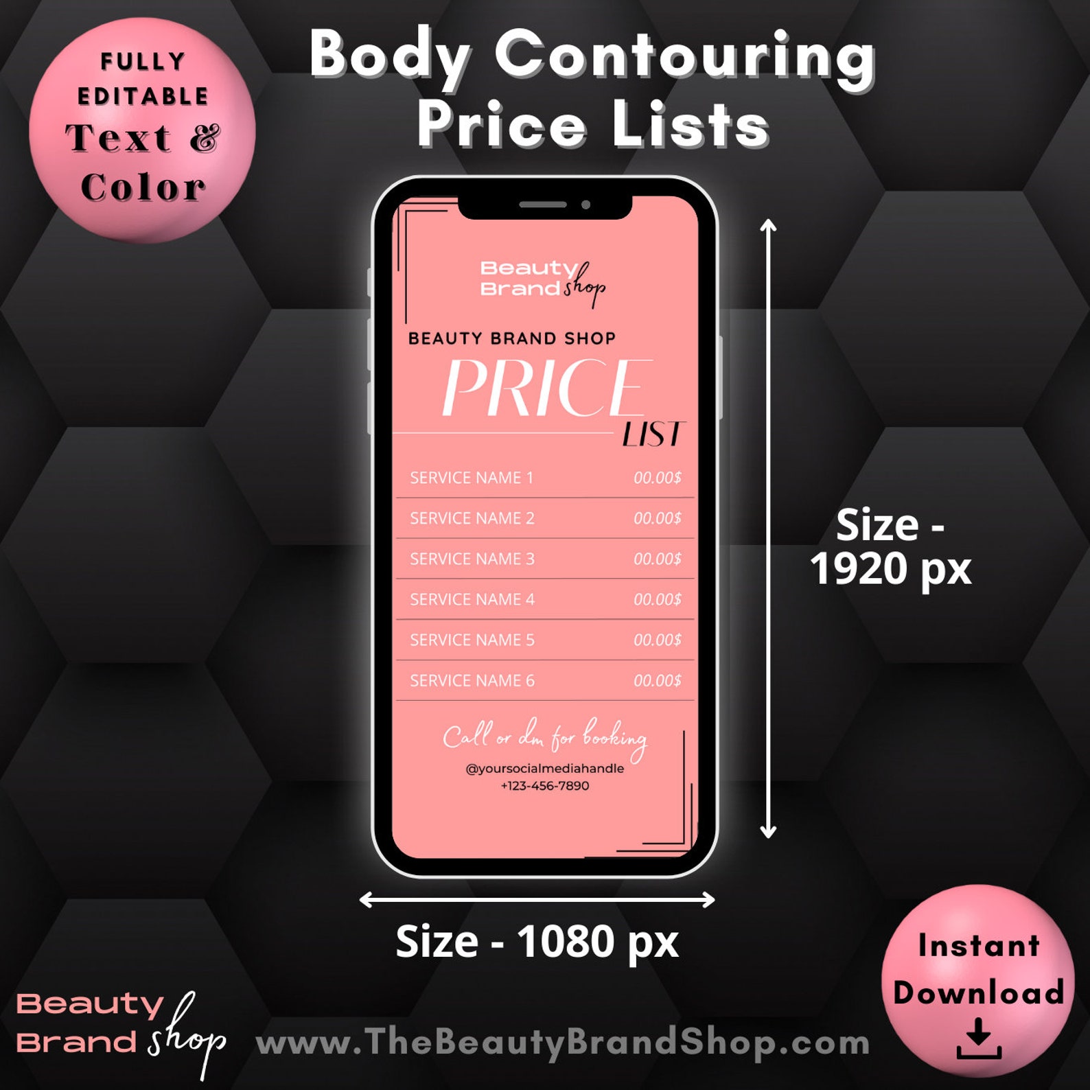 Editable Instagram Price List Template, Instagram Story Price List, IG ...