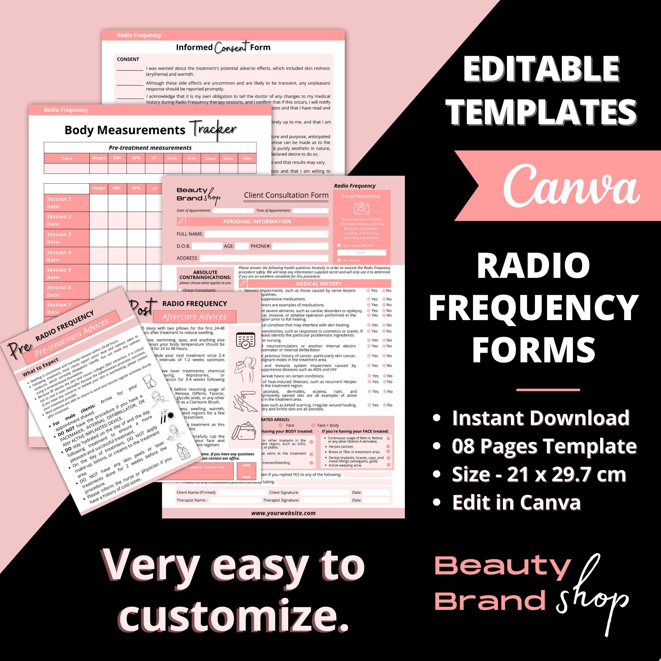 Editable Radio Frequency Forms Template, RF Skin Tightening Consent ...