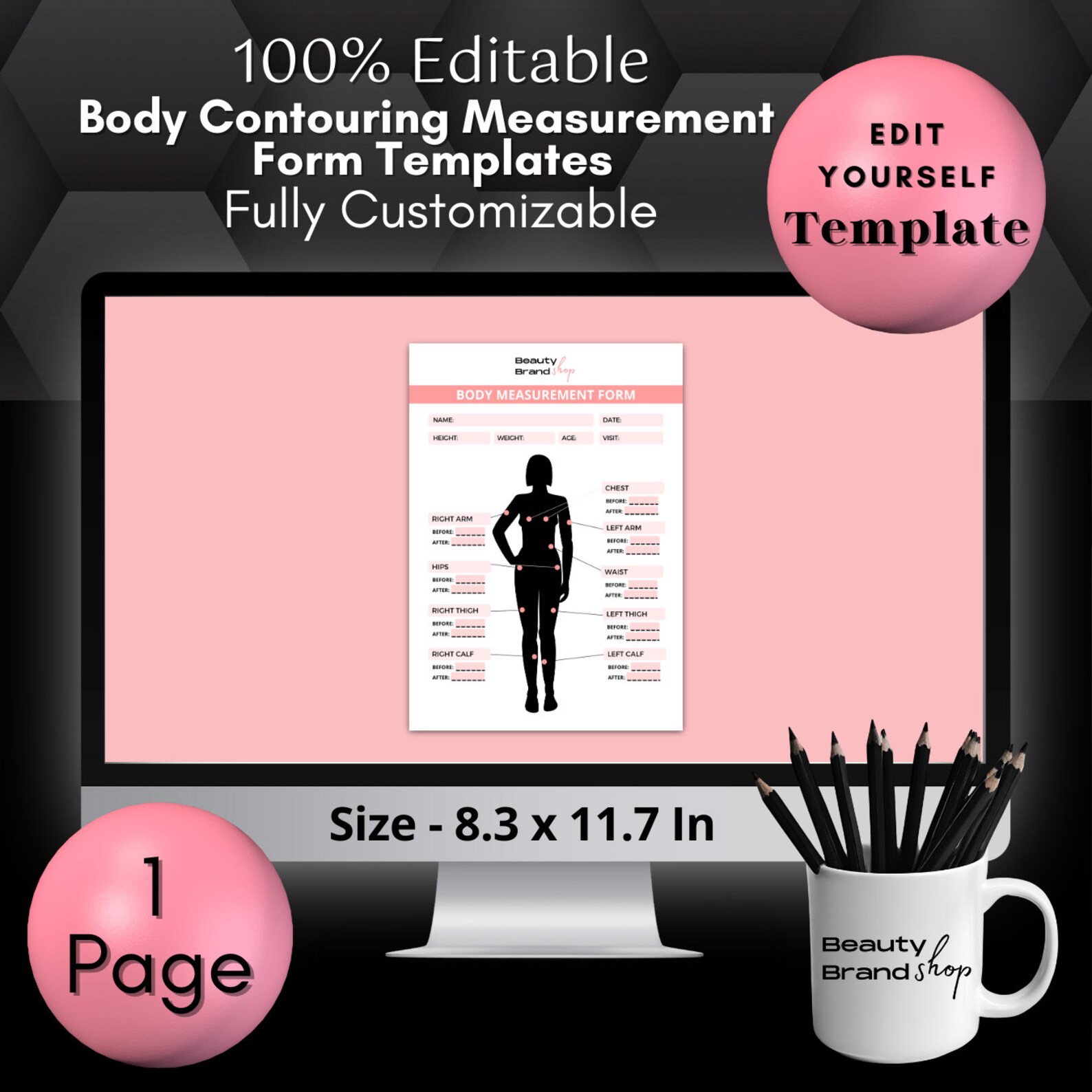 Body Contouring Body Measurement Form, Body Sculpting Consent Form ...