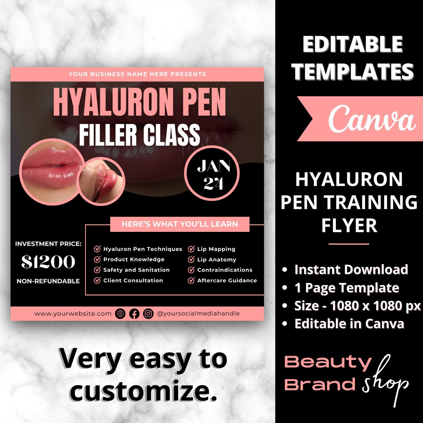 Hyaluron Pen Flyer, DIY Flyer Template Design, Hyaluron Pen Training ...