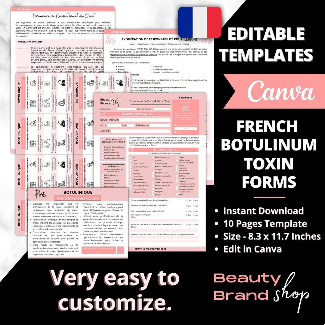 French Botulinum Toxin Forms, Intake, Consultation & Consent Form ...