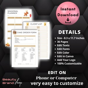 Bakery Business Planner, Bakery Journal, Bakery Content Planner, Bakery ...