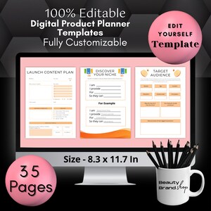 Digital Product Planner, Digital Business Planner, Product Template ...