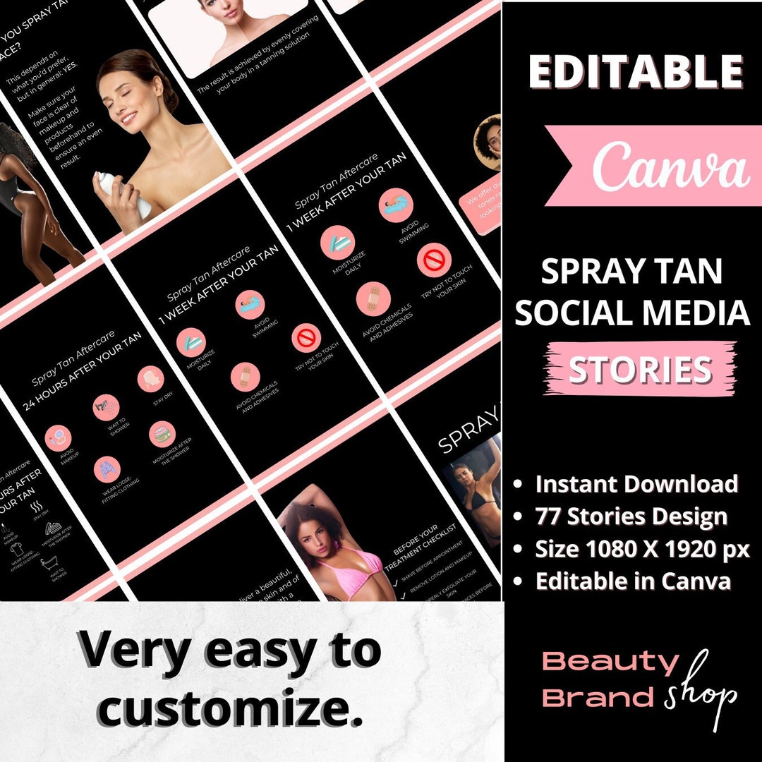 Spray Tan Instagram Story Templates, Tanning Social Media Story ...