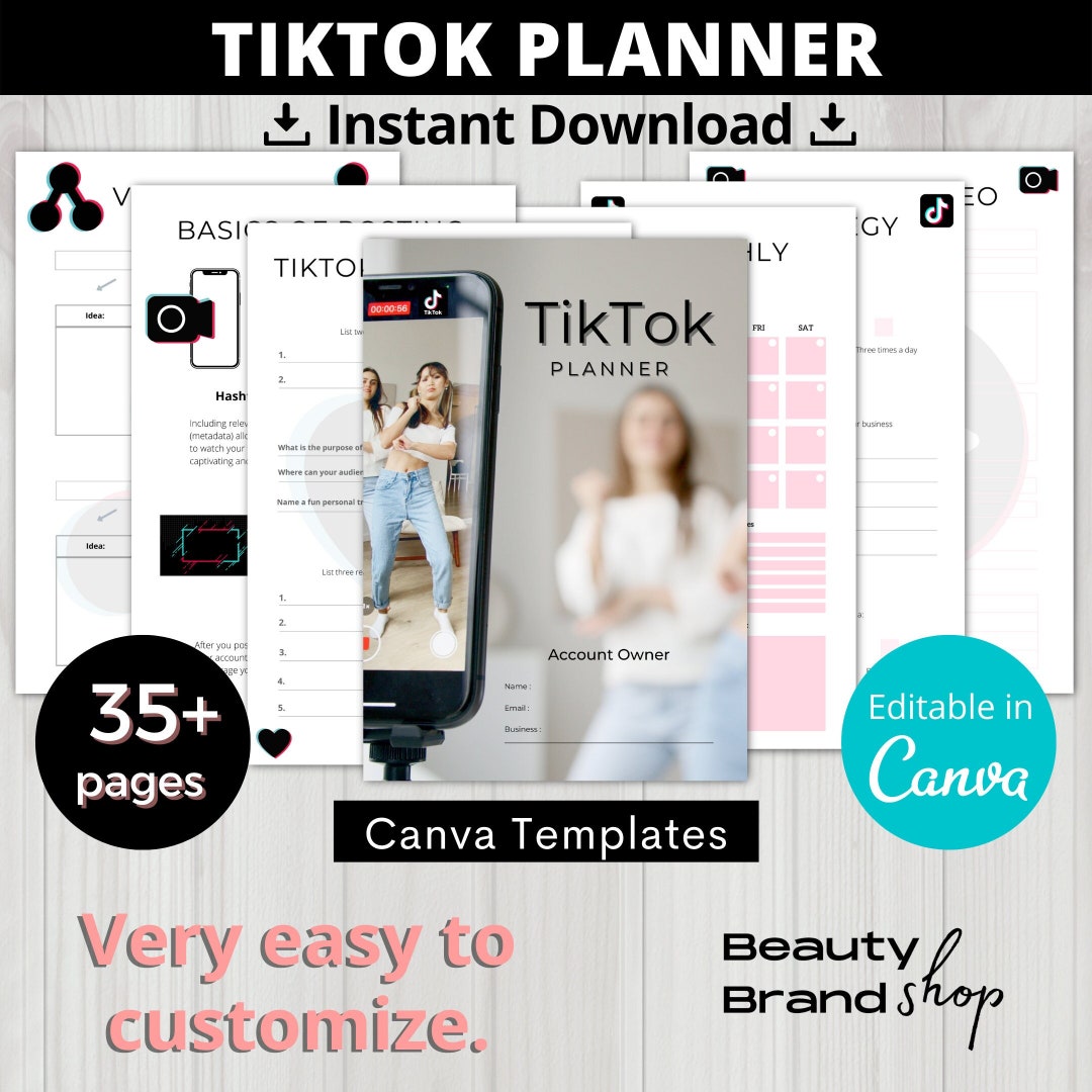 Tiktok Content Planner, Tiktok Planner, Social Media Planner, Tiktok ...