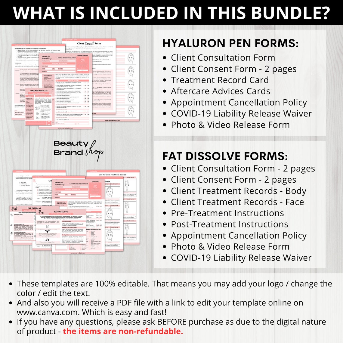 Hyaluron Pen Forms Bundle Templates Hyaluron Pen Forms Fat - Etsy
