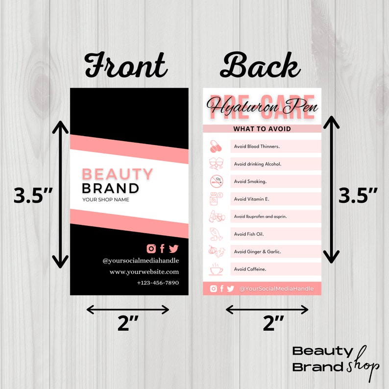 Hyaluron Pen Pre and After Care Template, Needleless Lip Filler Post ...