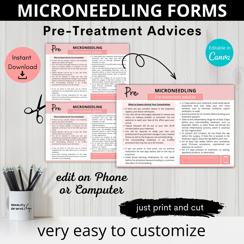 Editable Microneedling Consent Forms, Micro Needling Form Template ...