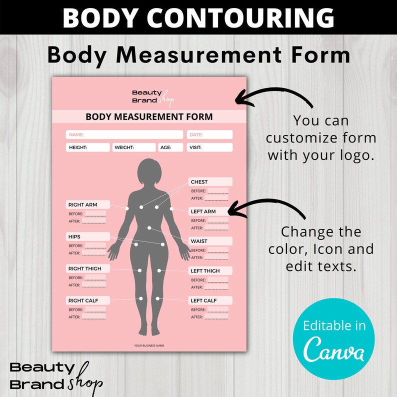 Body Contouring Body Measurement Form, Body Sculpting Consent Form ...