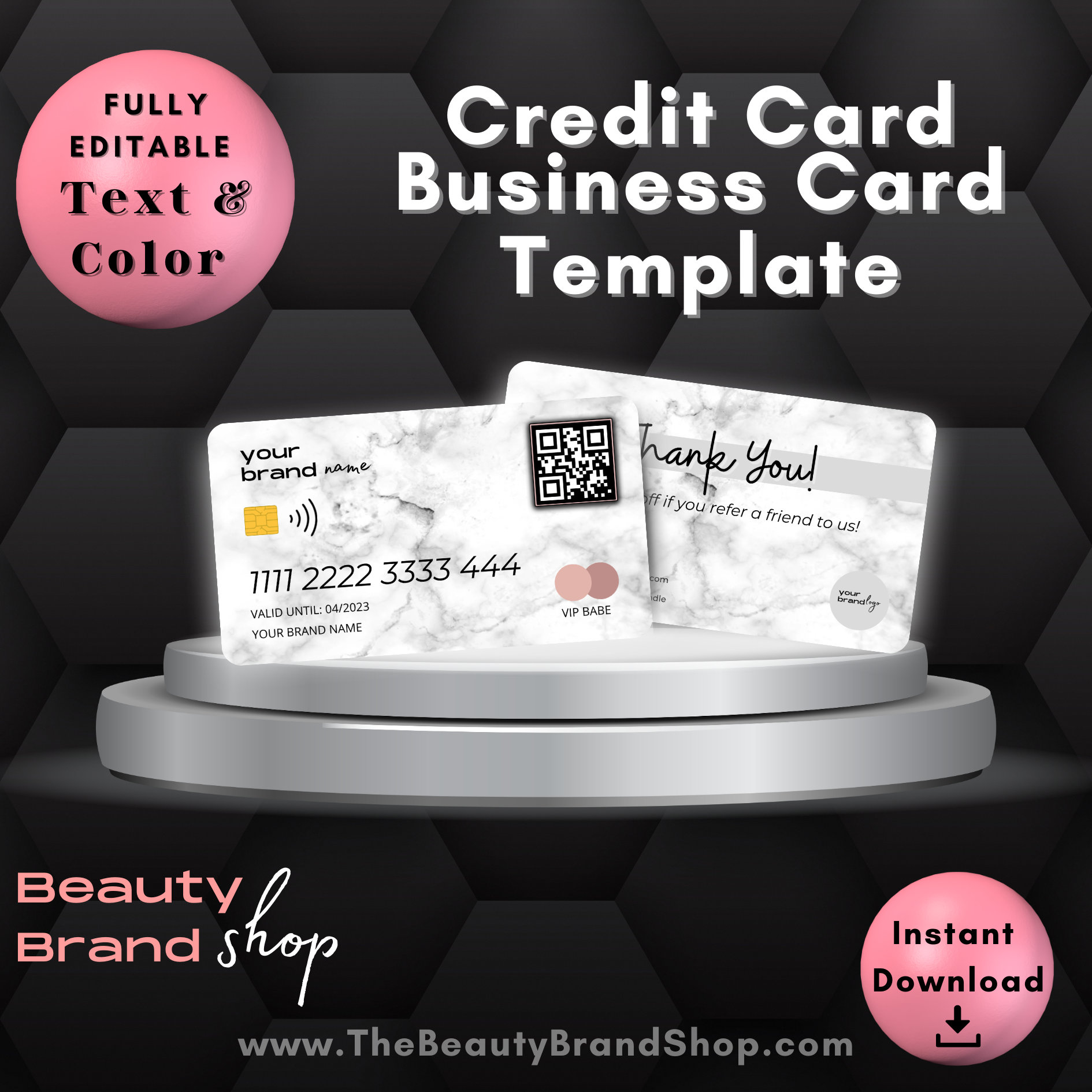 Credit Card Styled Business Card, Business Card With QR Code, Credit ...