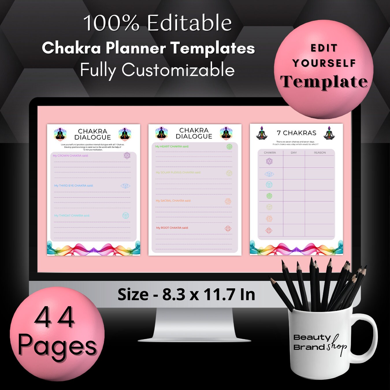 Chakra Journal, Chakra Meditation, Chakra Planner, Chakra Workbook ...