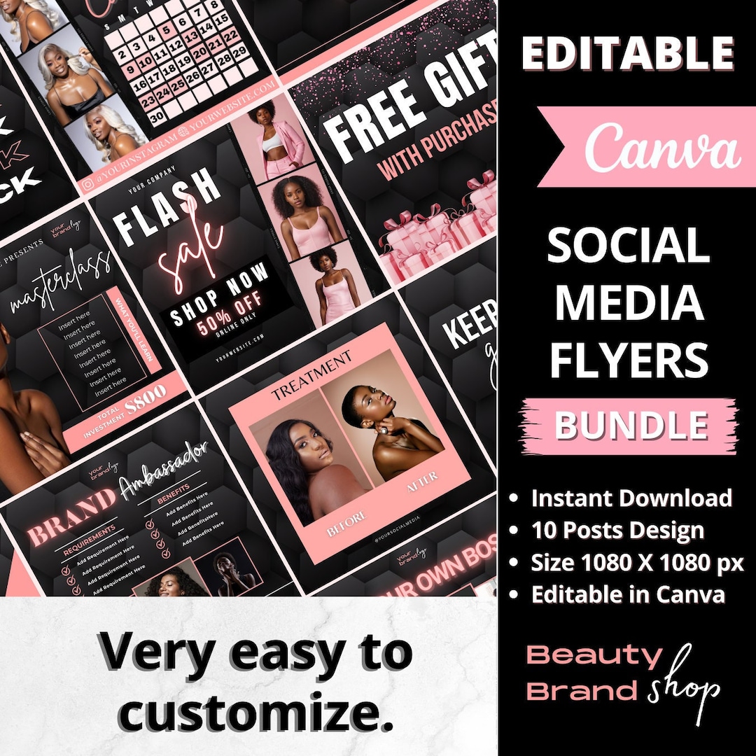 Social Media Posts, DIY Flyer Template Design, Instagram Post, Hair ...