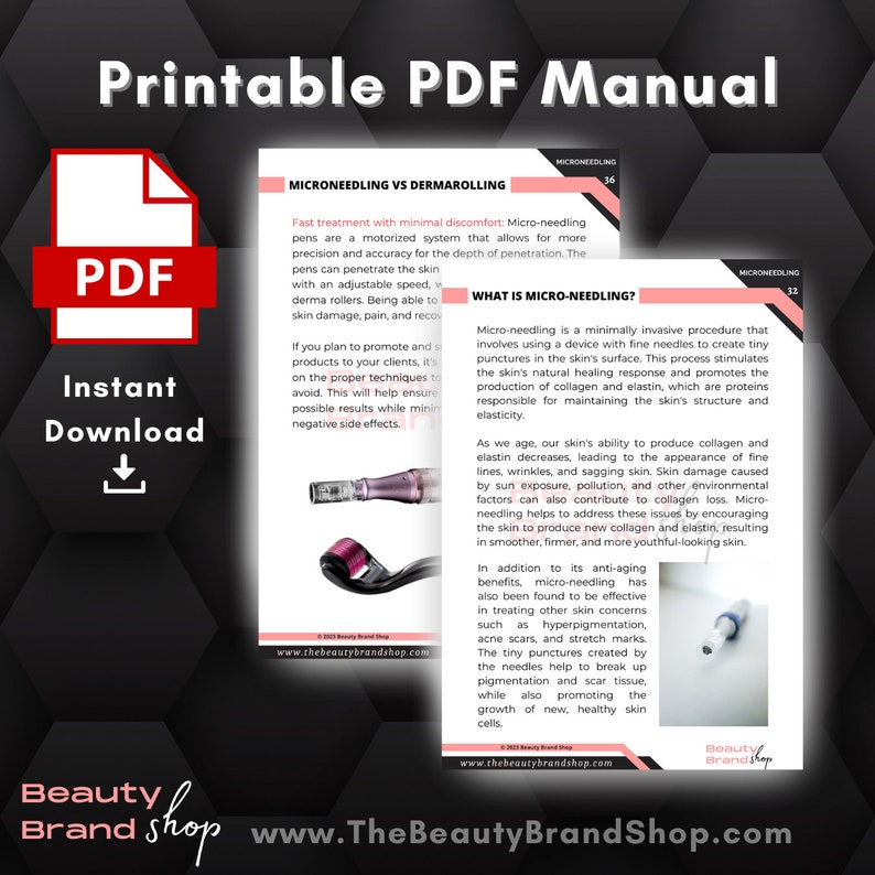 Microneedling PDF Printable Course Training Manual, Beauty Maunal, Skin ...