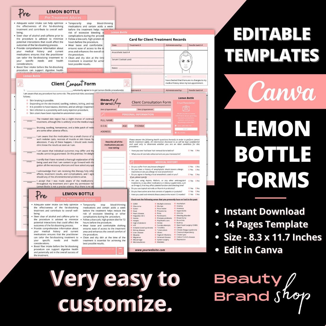 Lemon Bottle Consent Forms, Lemon Bottle Treatment Forms, Lemon Bottle ...