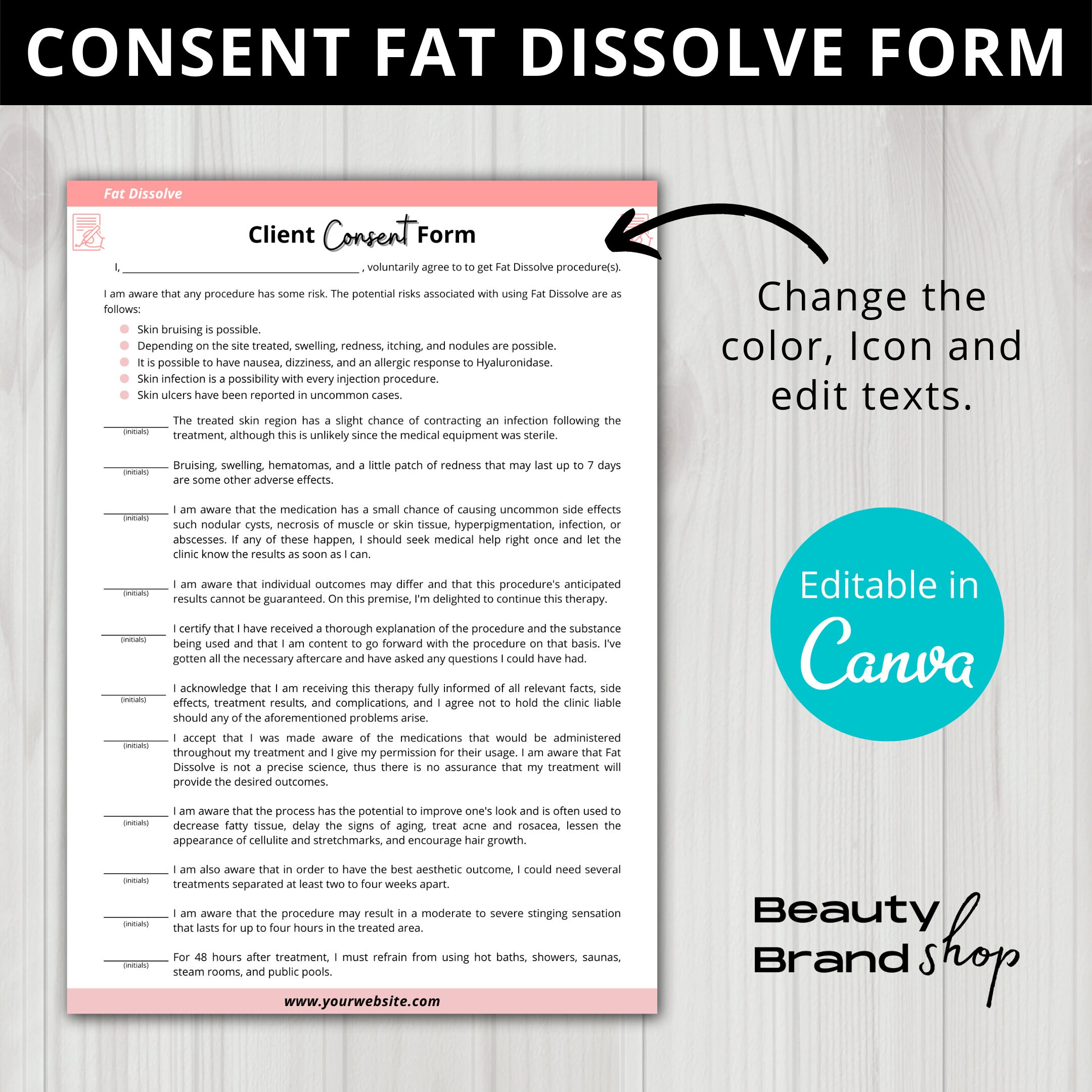 Consent Form, Editable Fat Dissolving Forms, Fat Dissolve Consent Form ...