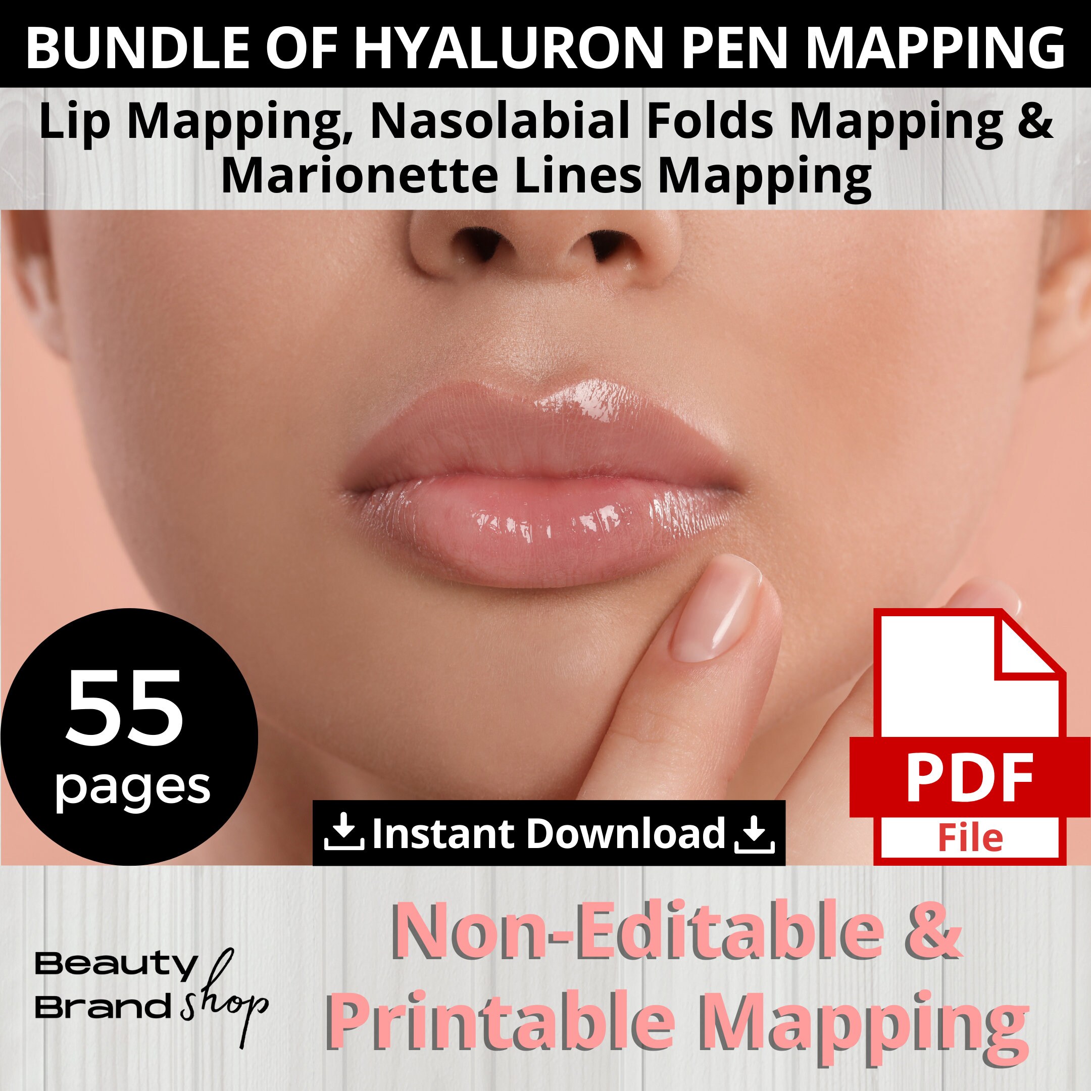 BUNDLE of Hyaluron Pen Mapping Training, Mapping Guide, Lip Mapping ...